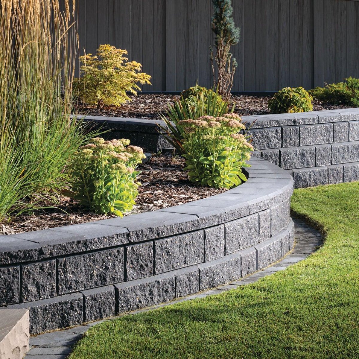 Belgard Allan Block Classic Wall Block 6 Degree Charcoal 18 in. x 12 in ...