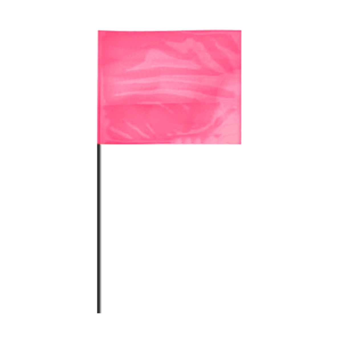 Presco Plain Marking Flag Pink Glo 4 in. x 5 in. w/ 21 in. Steel Staff ...