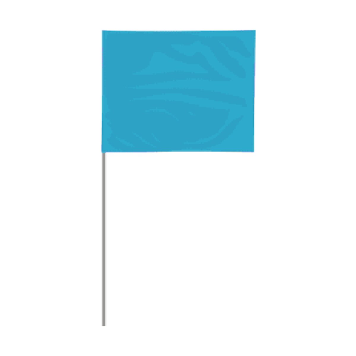 Presco Plain Marking Flag Blue Glo w/ 21 in. Steel Staff 4 in. x 5 in ...