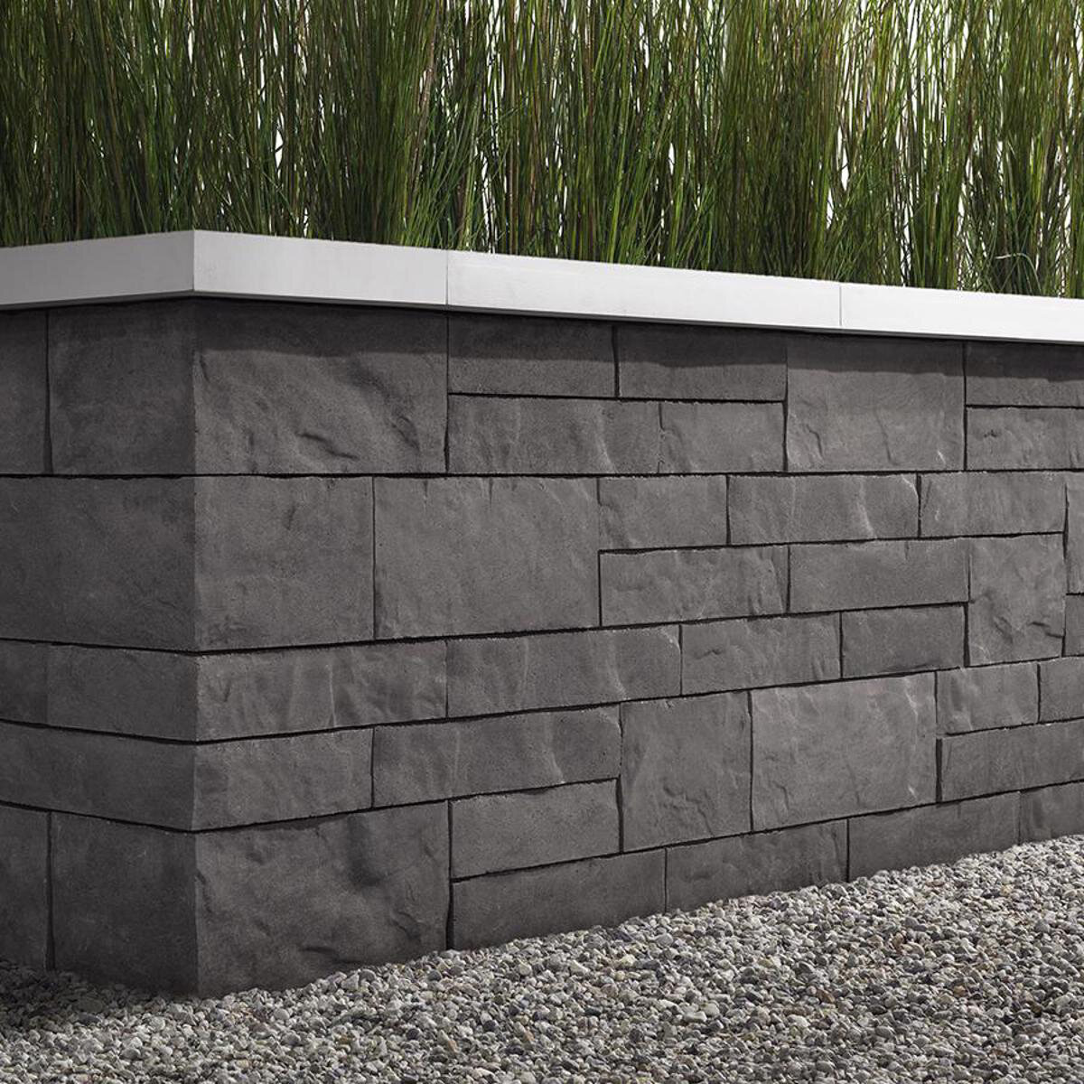Techo-Bloc Brandon Double-Sided Wall Onyx Black 180 mm (20.44 sq. ft ...